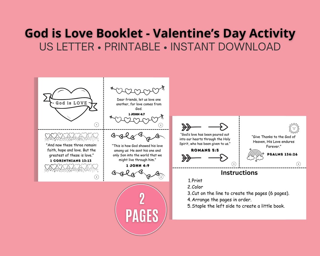 God is Love Booklet - Valentine's Day Activity - Etsy