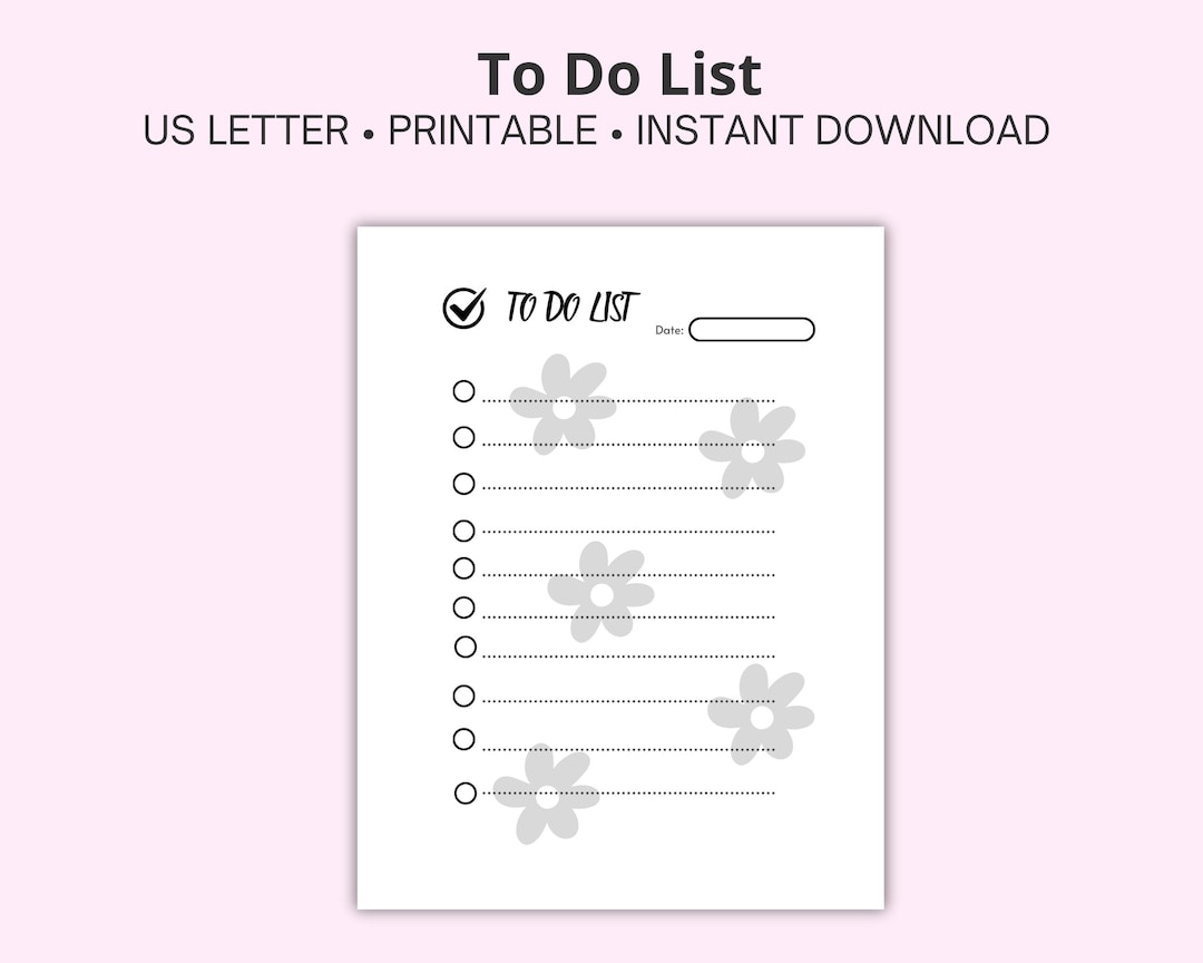 To Do List With Floral Background - Etsy