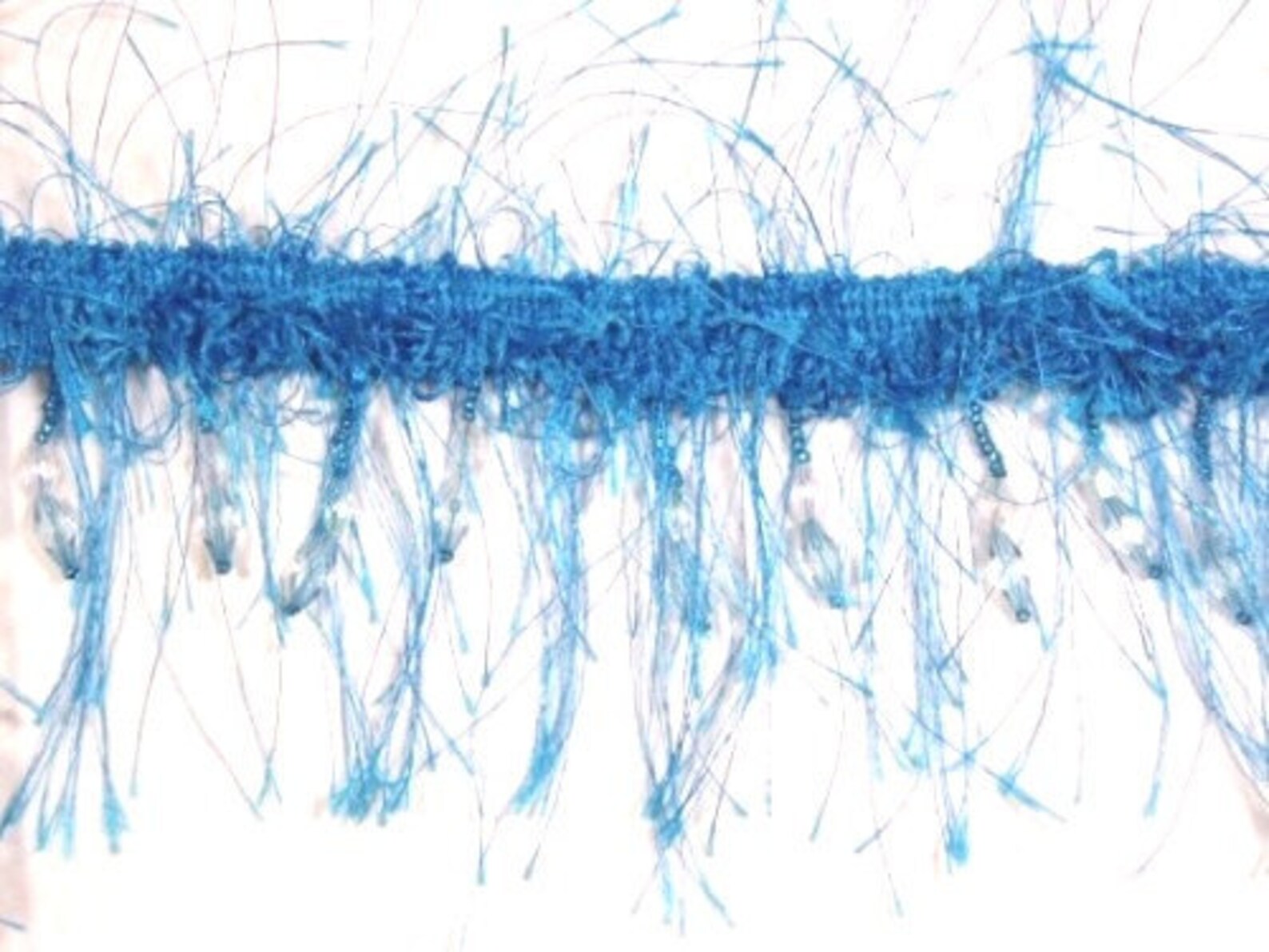 E2664 Turquoise Beaded Eyelash Gimp Fringe Trim ( Use for Sewing and ...
