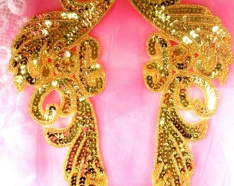 JB253 Sequion Applique Silver Beaded Mirror Pair Dance Patch - Etsy