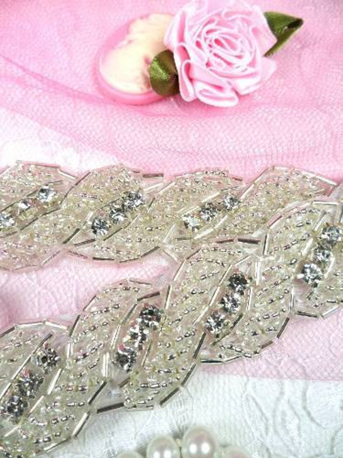 XR85 Silver Beaded Rope Crystal Clear Rhinestone Trim Xr85-slcr - Etsy