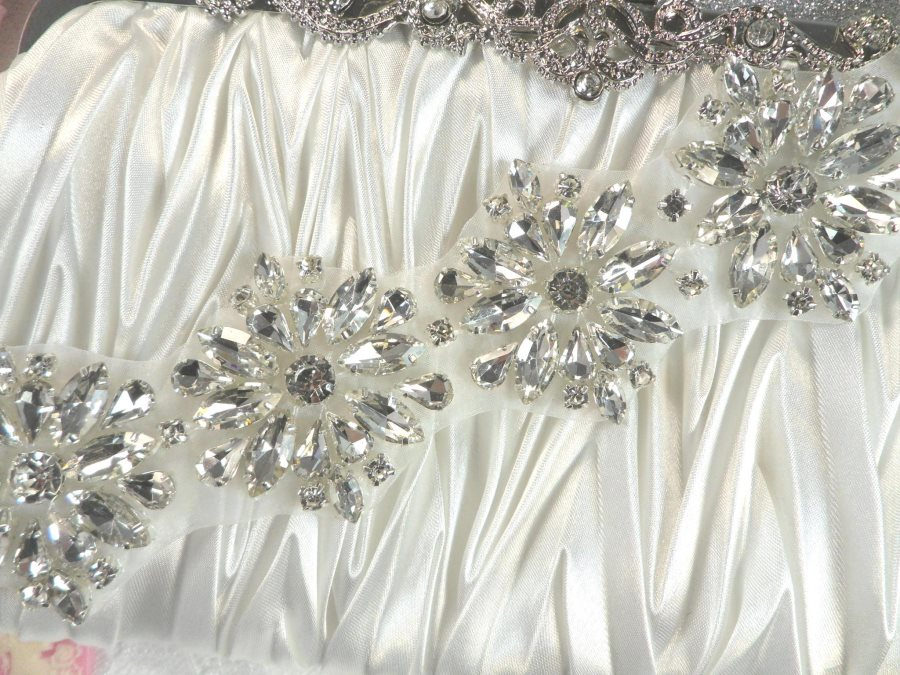 Rhinestone Floral Applique Glass Stone Applique 10.5 | Etsy