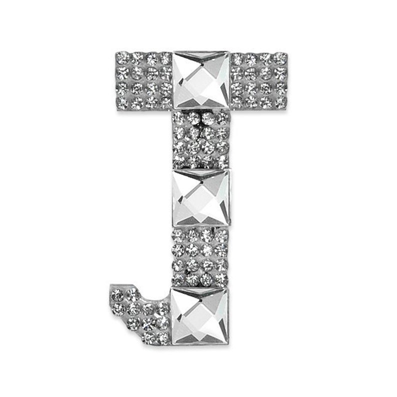 E1327J Rhinestone Letter Applique J Iron on Patch 2.5" Bridal ...