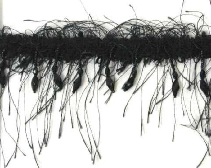 E2664 Black Beaded Eyelash Gimp Fringe Sewing Craft Trim - Etsy