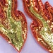 Flame Fire Applique Red Orange Sequin Beaded MIRROR PAIR Hot - Etsy