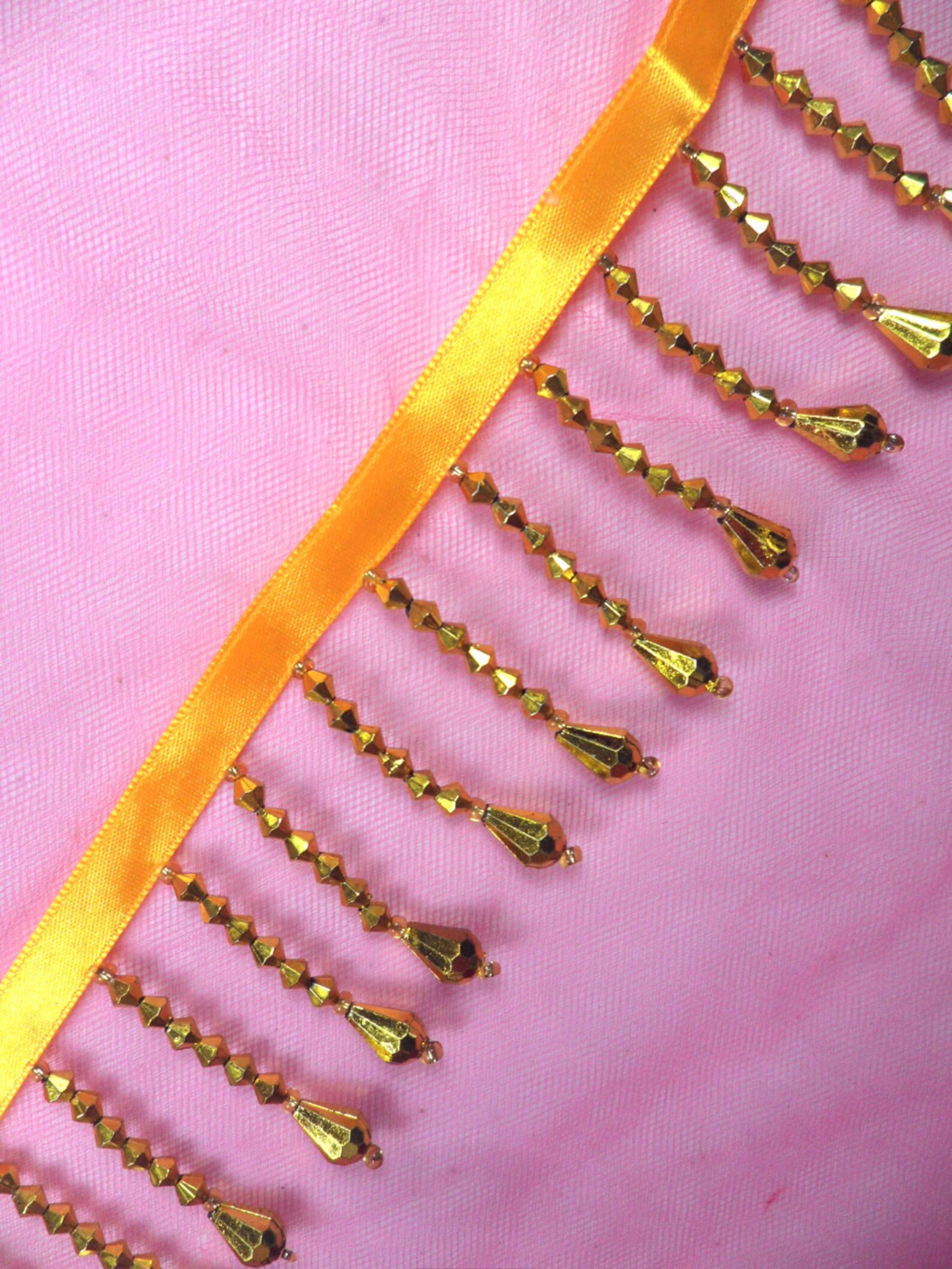 Gold Metallic Fringe Trim DIY Crafts Banding Lampshade Beads 2" (c2-mgl ...