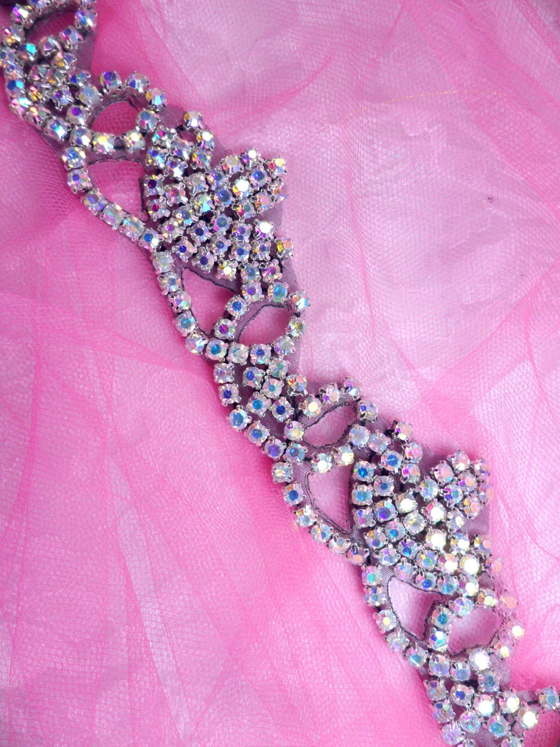 XR243 Black Backing Rhinestone Crystal Aurora Borealis Trim Elegant ...
