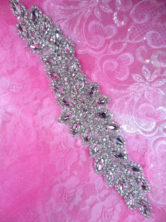 XR341 Victorian Silver Setting Crystal Rhinestone Applique | Etsy