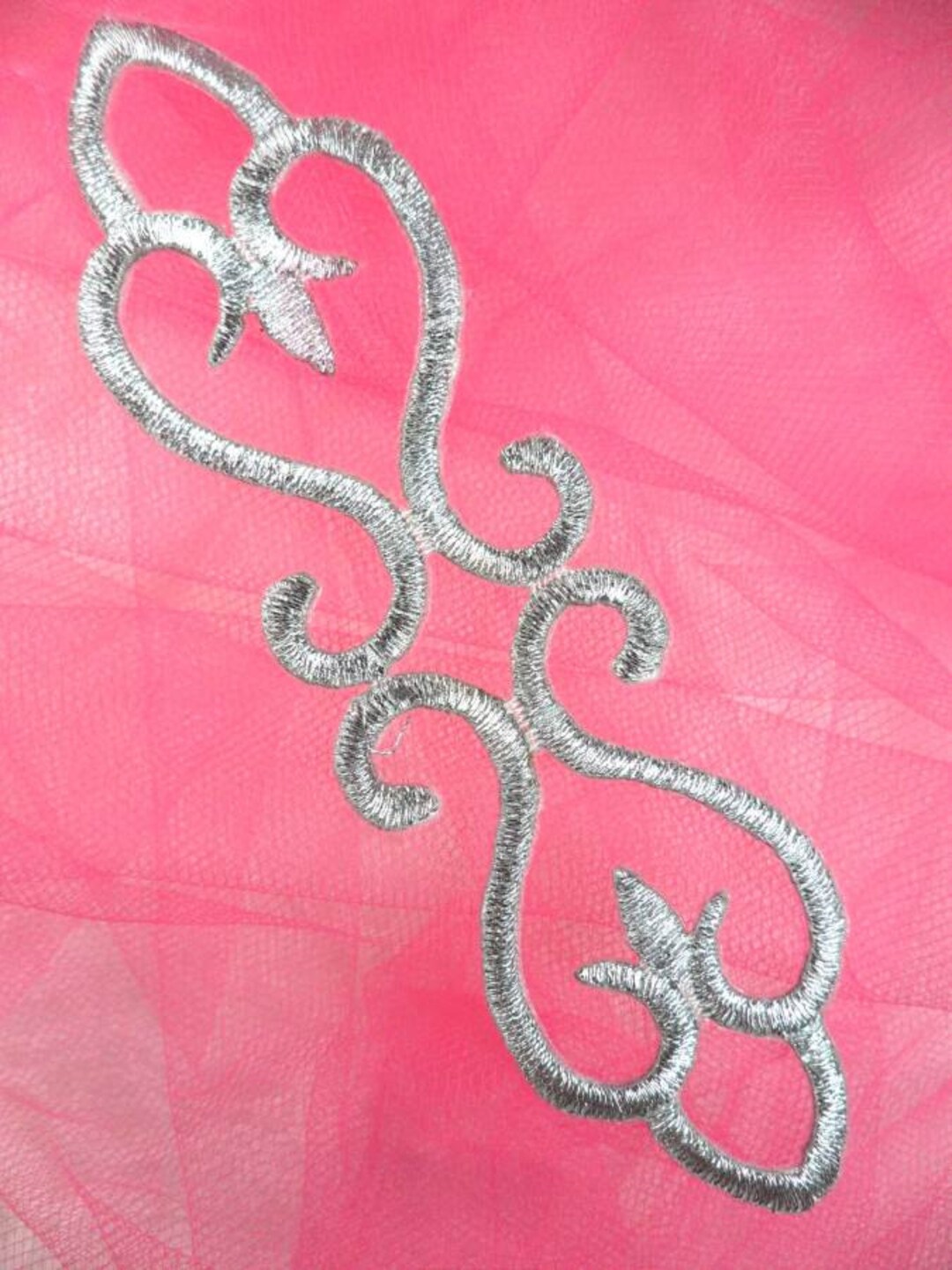 GB111 Silver Embroidered Applique Iron on Patch 5" (gb111-sl) - Etsy
