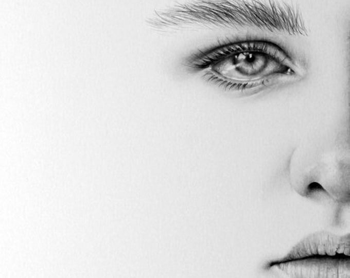 Florence Pugh Minimalism Original Pencil Drawing Fine Art Portrait - Etsy