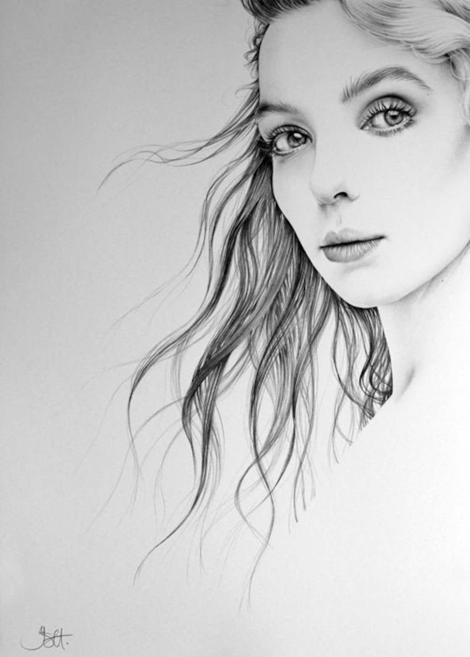 Jodie Comer Original Pencil Drawing Minimalism Fine Art - Etsy Canada