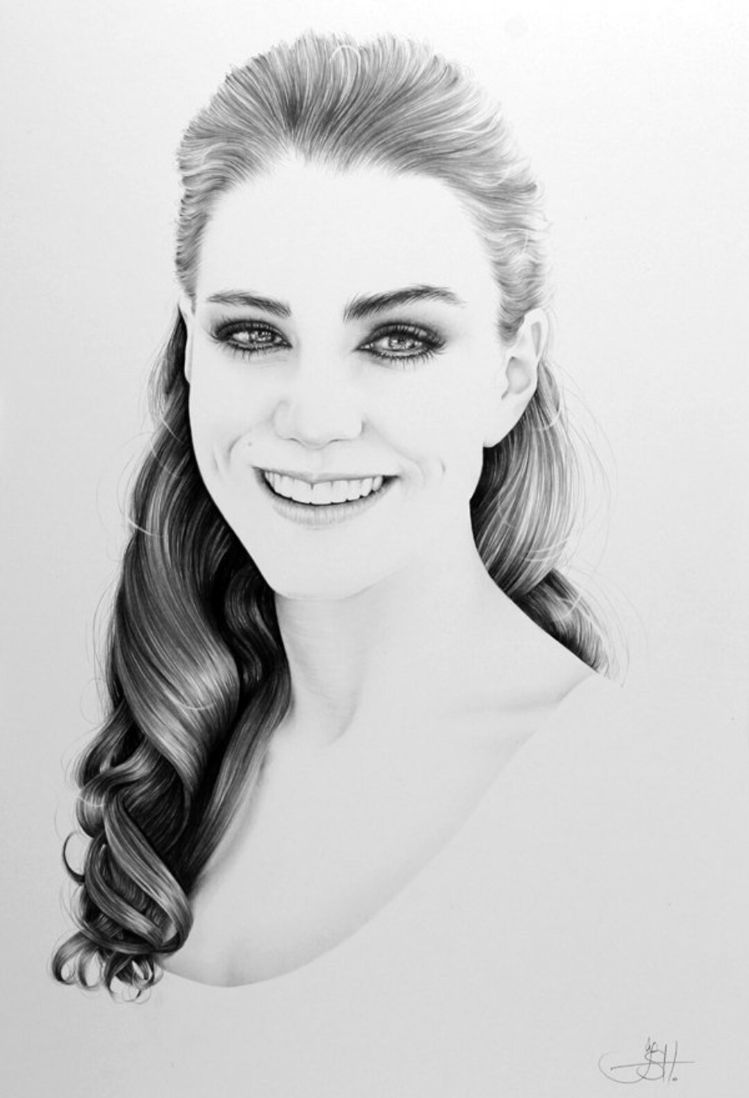 Catherine, Duchess of Cambridge Pencil Drawing Fine Art Portrait Signed ...