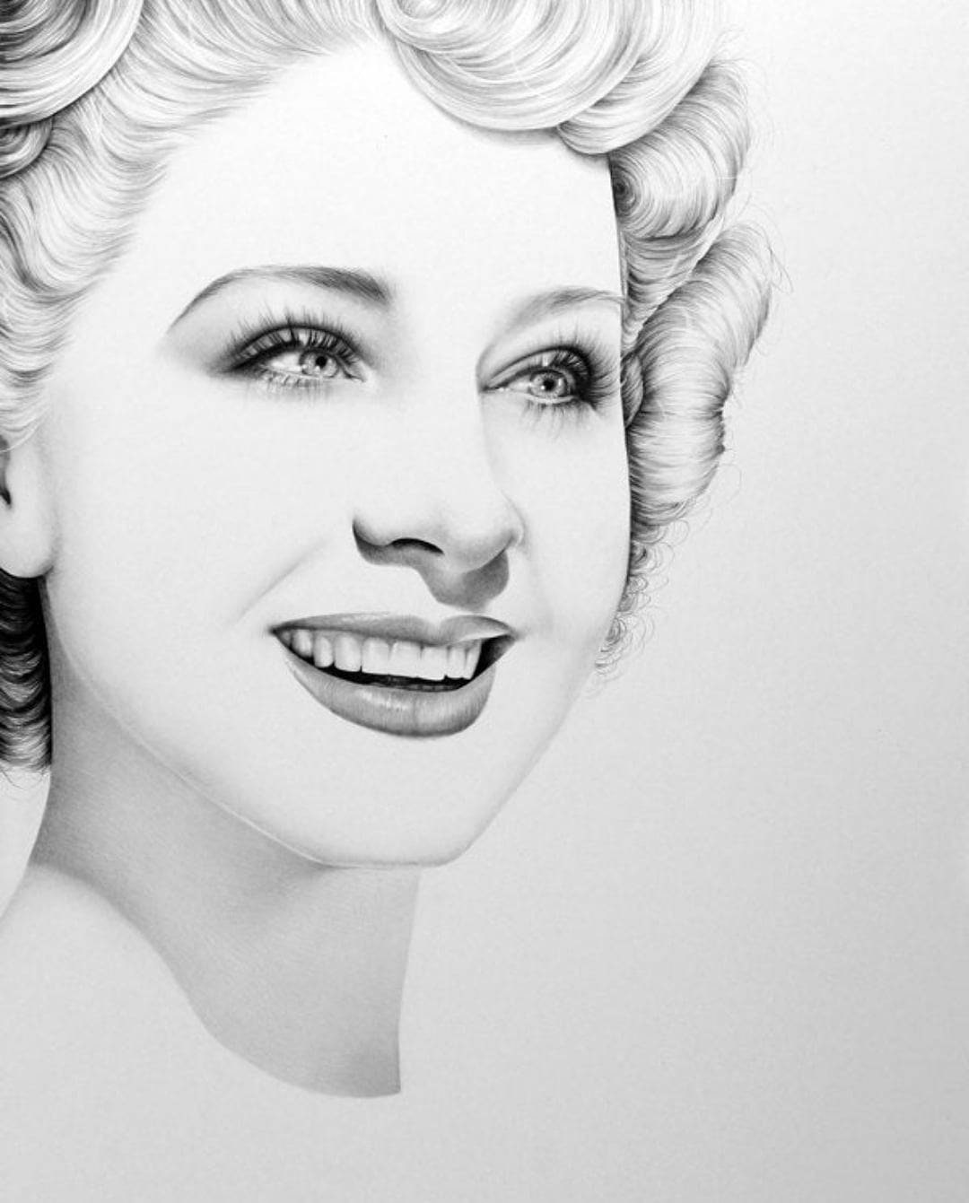 Norma Shearer Minimalism Portrait Drawing Fine Art Classic - Etsy