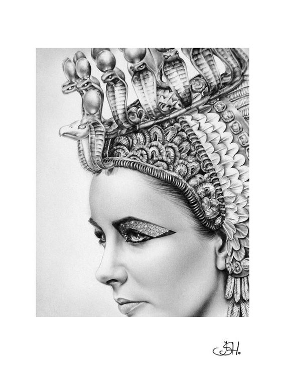Cleopatra Drawing Elizabeth Taylor