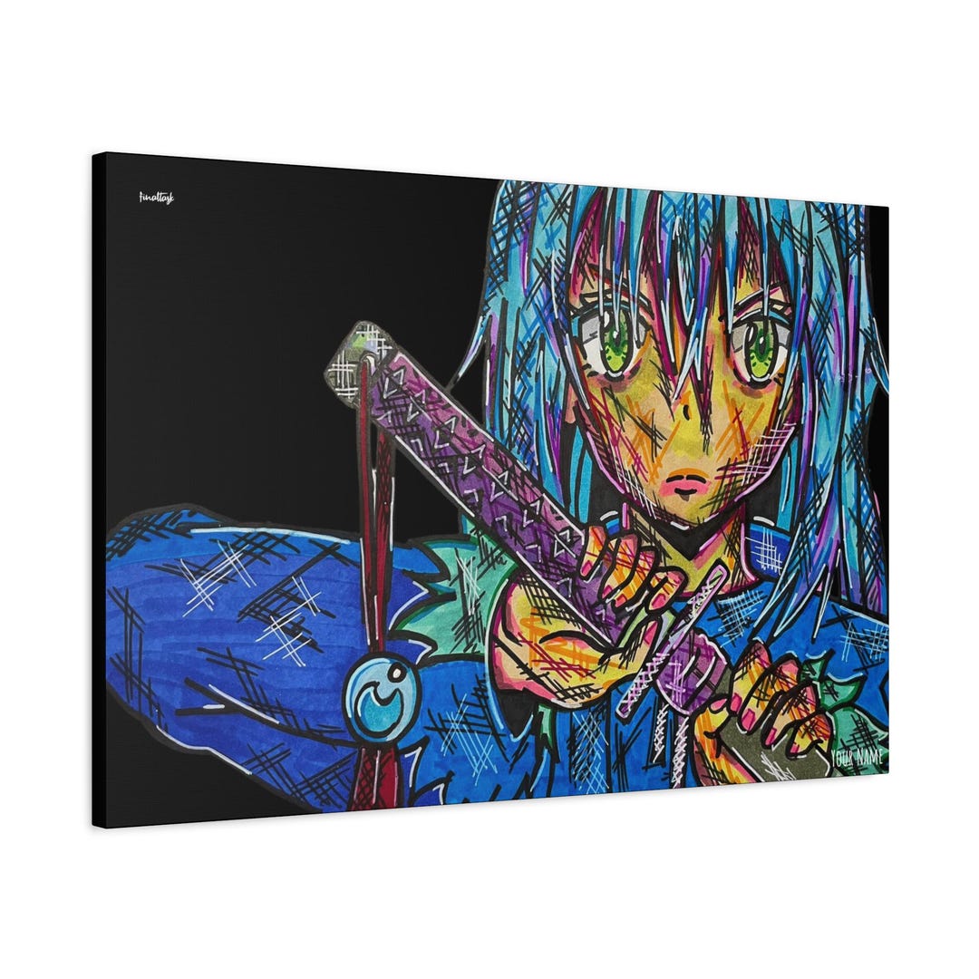 Pine Wood Frame Wall Art Rimuru Tempest Reincarnated as a Slime Sword ...