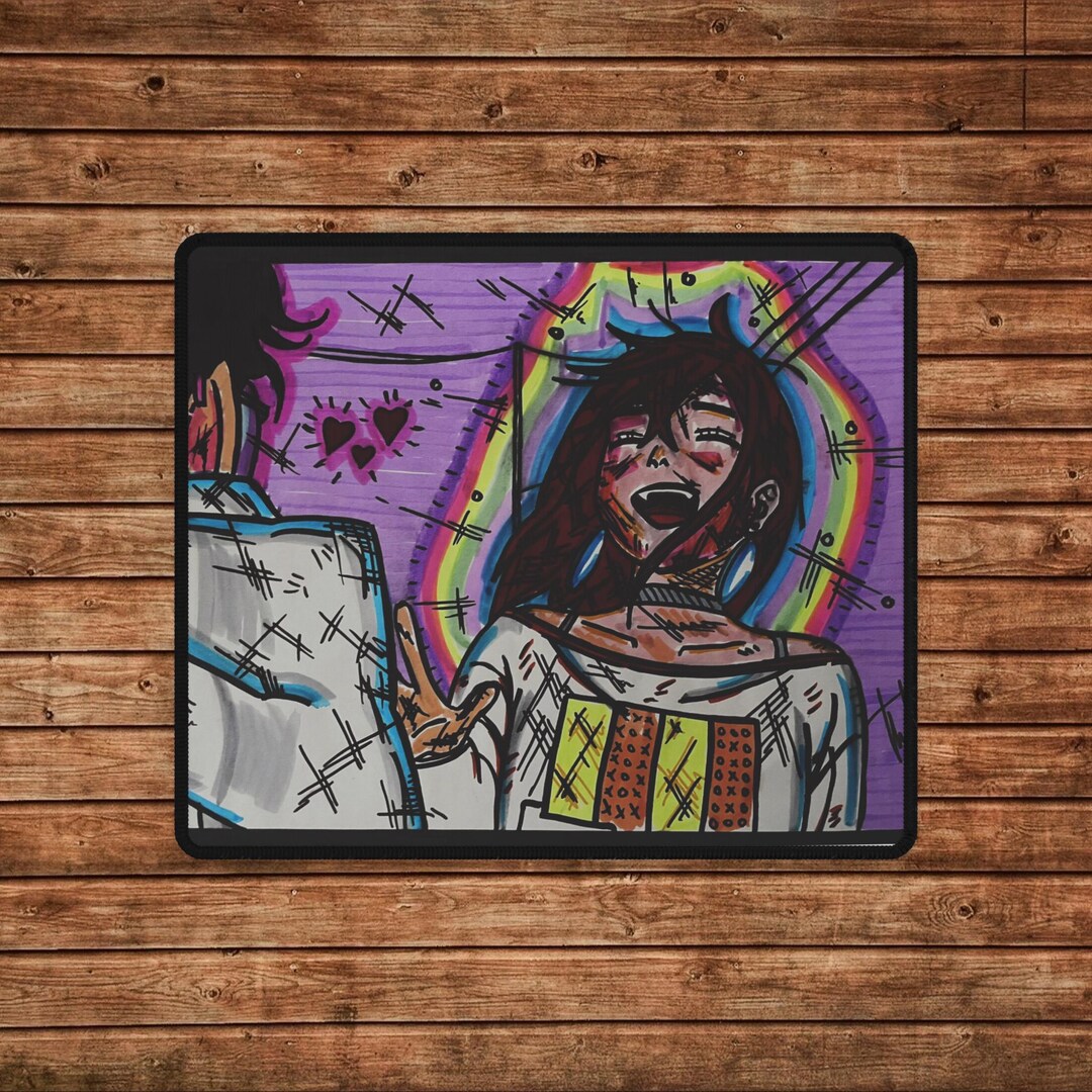 Dandadan Cute Momo Ayase Laughing at Ken Takakuro Anime Desk Mats ...