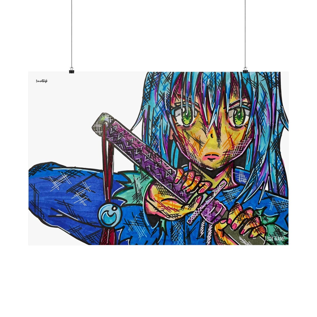 Reincarnated as a Slime Rimuru Tempest Sword Samurai Wall Art for ...