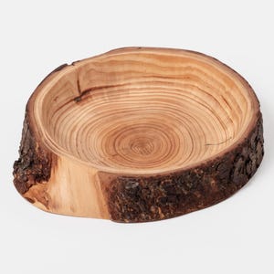 Nature Nest Handcrafted Wooden Bowl With Preserved Bark Rustic Decor ...