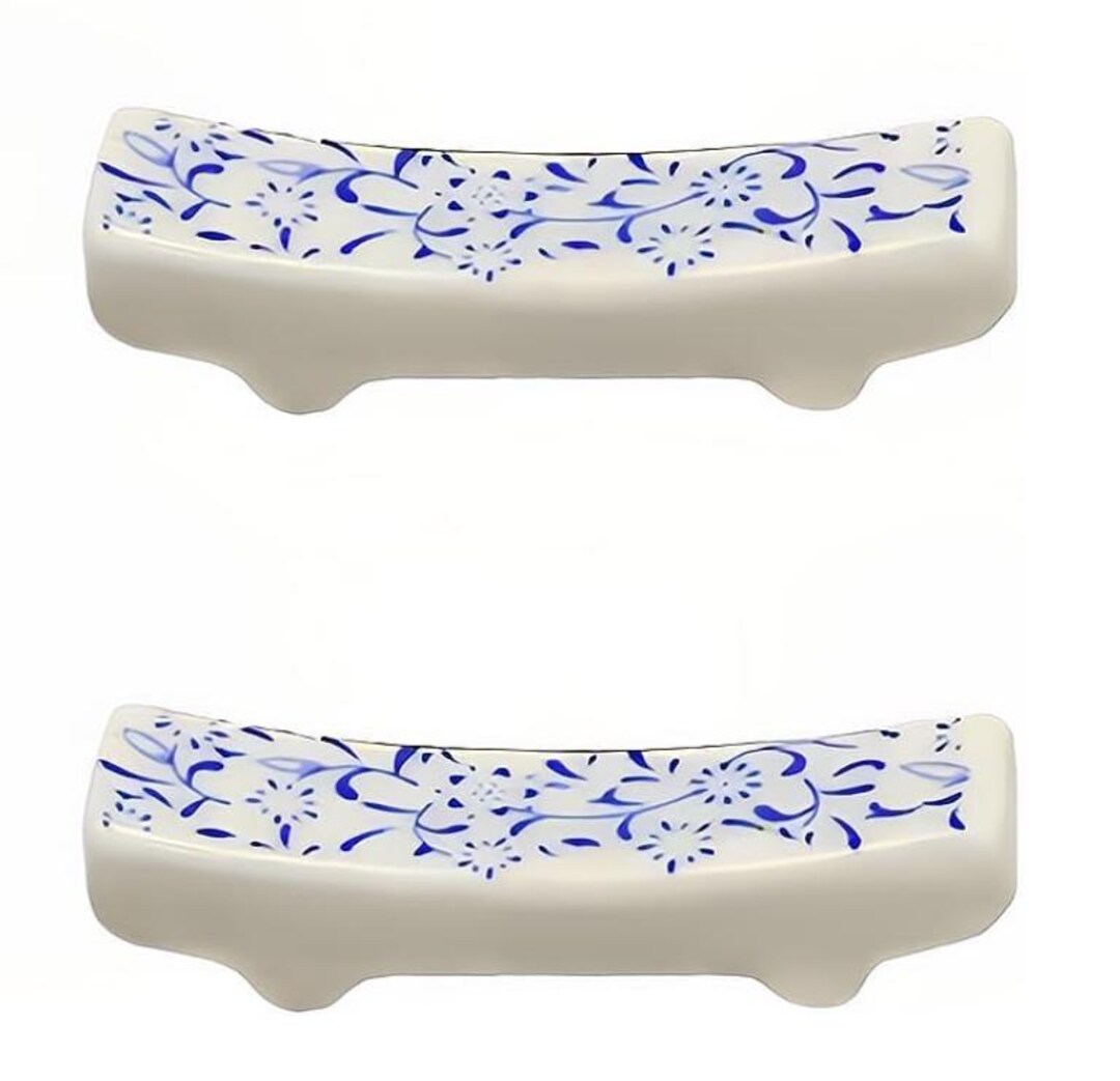 Pair of Chopstick Rests (porcelain Blue Flower) - Etsy