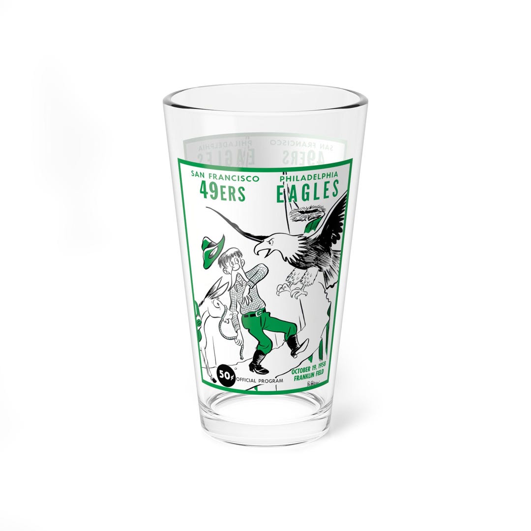 Mixing Glass, Vintage 1958 Football Philadelphia Eagles San Francisco ...