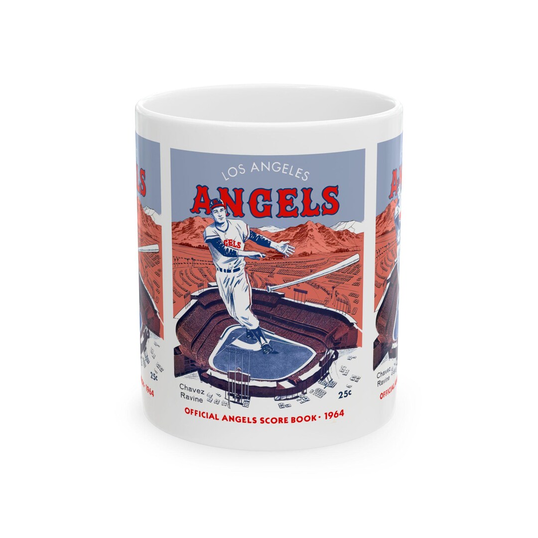 1964 Vintage Los Angeles Angels Baseball Program Cover Ceramic Mug ...