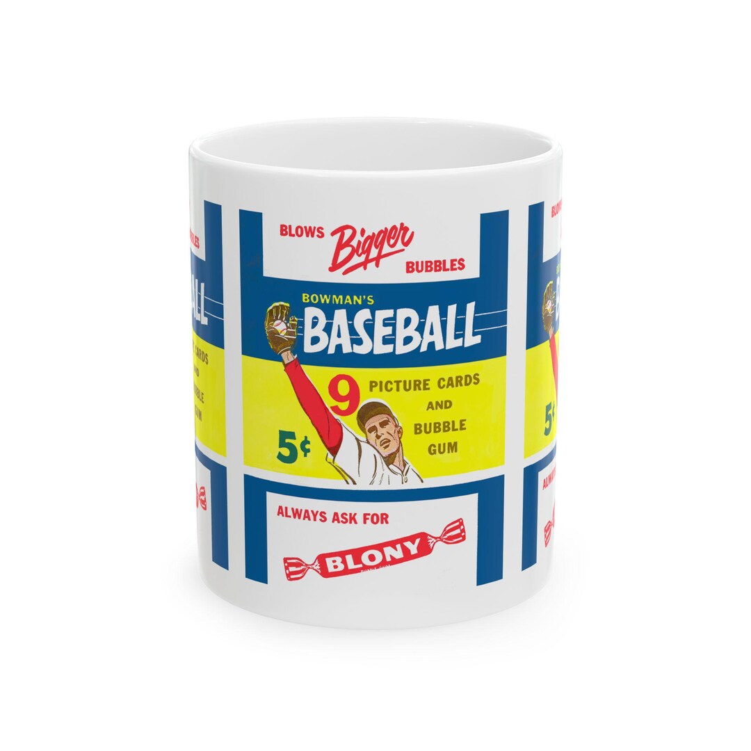 1955 Vintage Bowman's Baseball Card Wrapper - Ceramic Mug, 11oz - Etsy