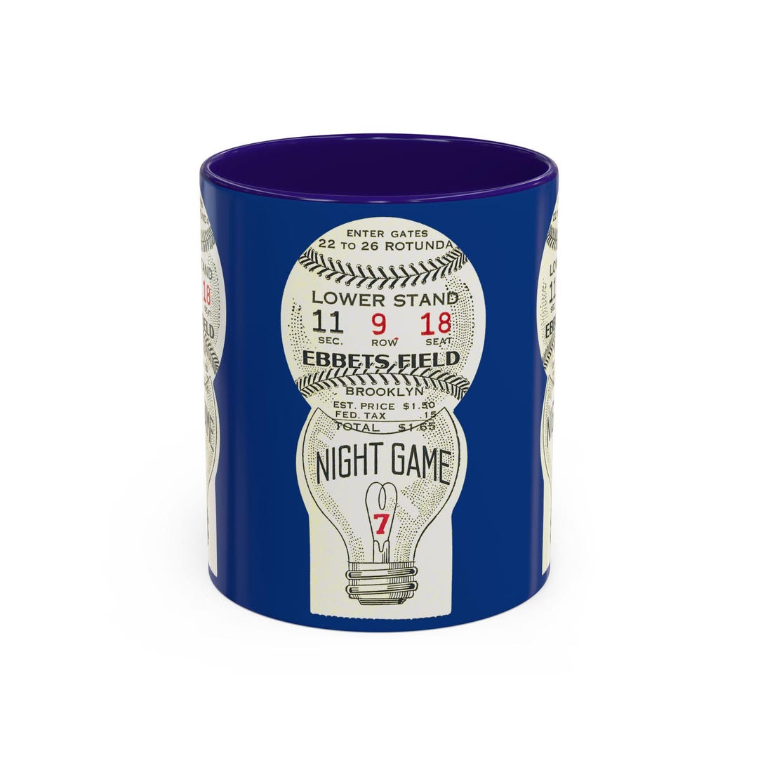 Vintage Brooklyn Ebbets Field Night Game Ticket Colorful Mugs, 11oz - Etsy
