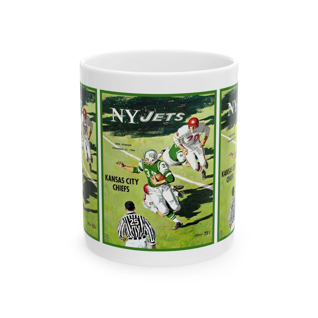 Vintage Football Ceramic Mug, 1966 New York Jets Kansas City, Sports ...