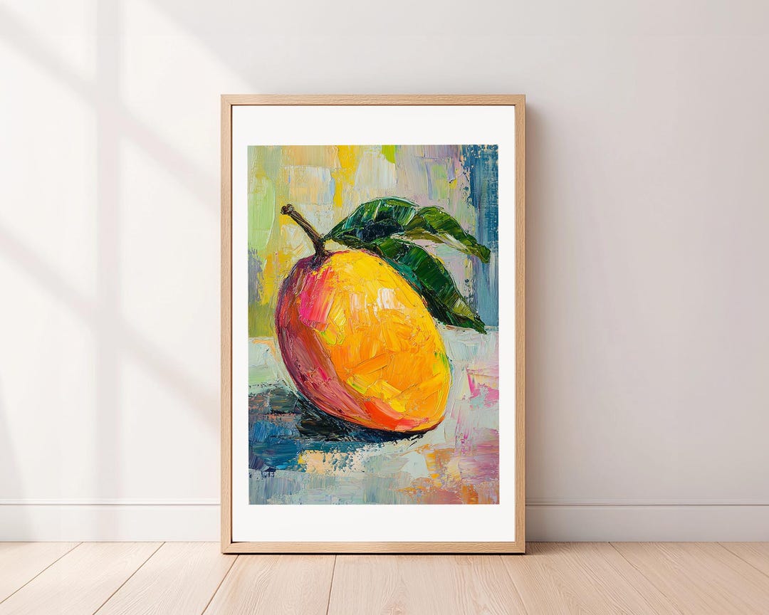 Tropical Mango Oil Painting, Digital Download, Exotic Fruit Oil ...