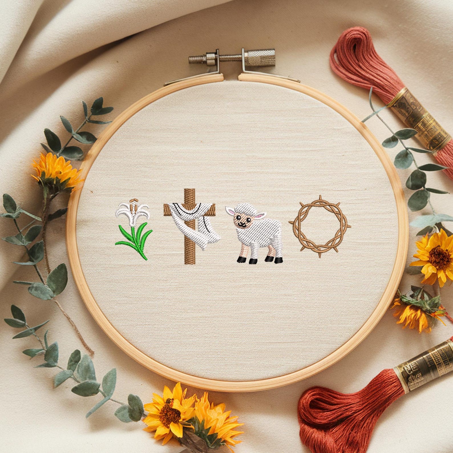 Happy Easter Embroidery Designs, Easter Bunny Embroidery Designs ...