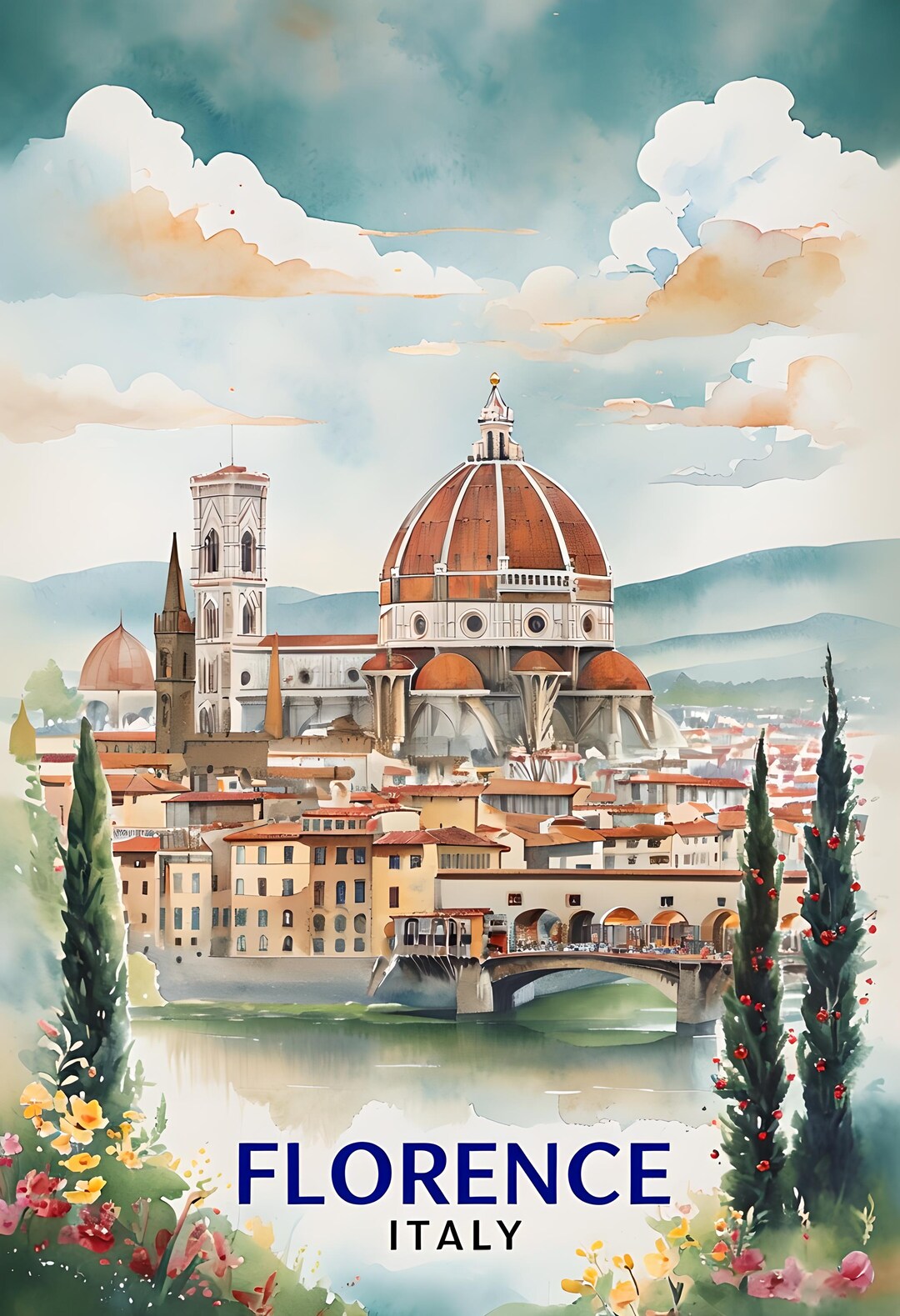 Florence Italy PNG, Florence in Spring, Pont Vecchio PNG, Florence ...