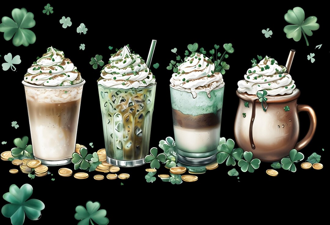 St. Patrick's Day Coffee Art: Festive PNG Download - Etsy