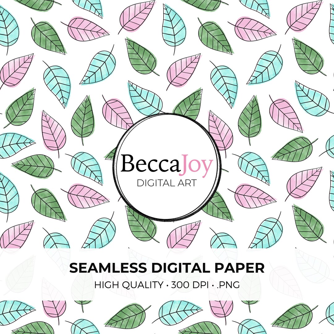 Watercolor Leaves Seamless Digital Paper Art | Seamless Pattern File ...