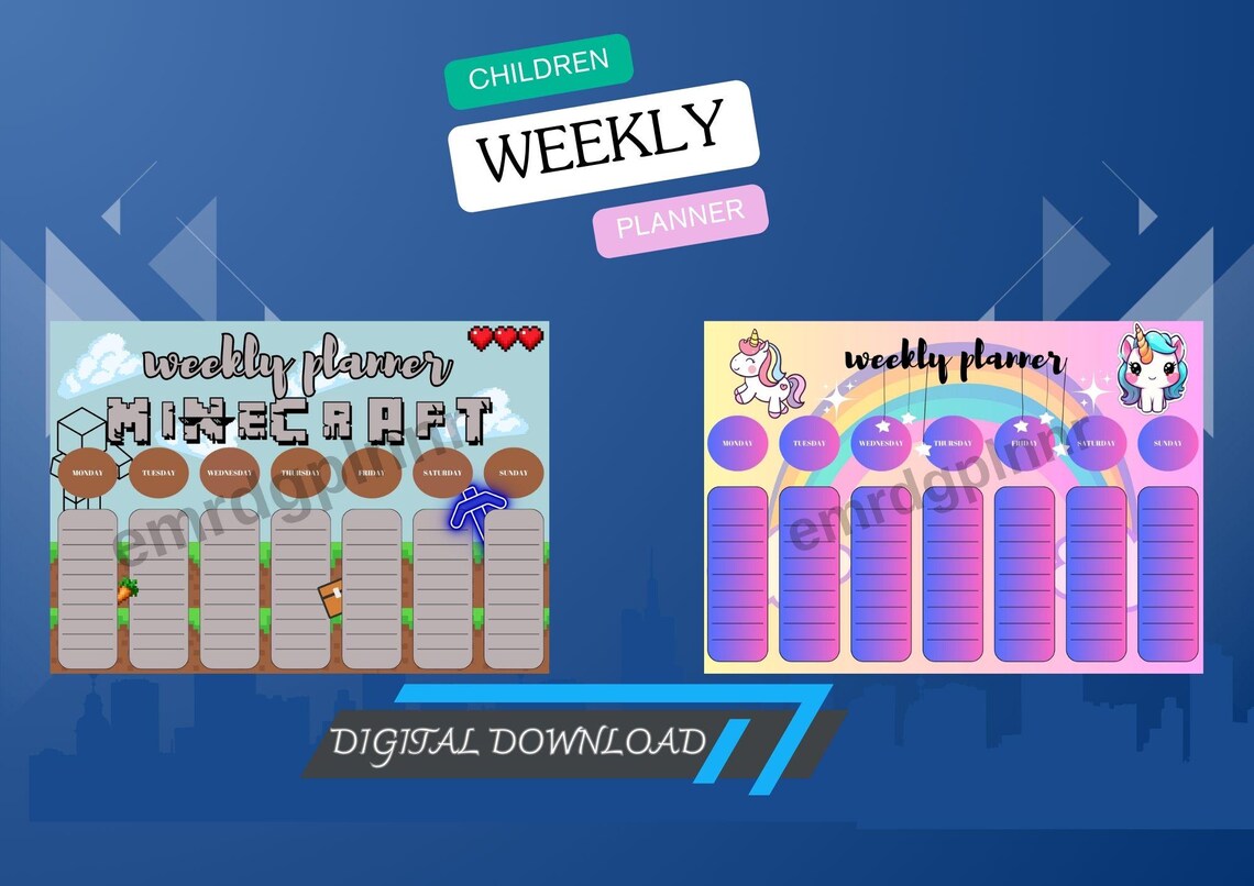Kids Weekly Schedule Planner - Instant Download for School & Activities ...