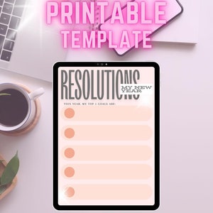 New Year’s Resolution Template 2025 | Printable Goal Planner | Vision ...