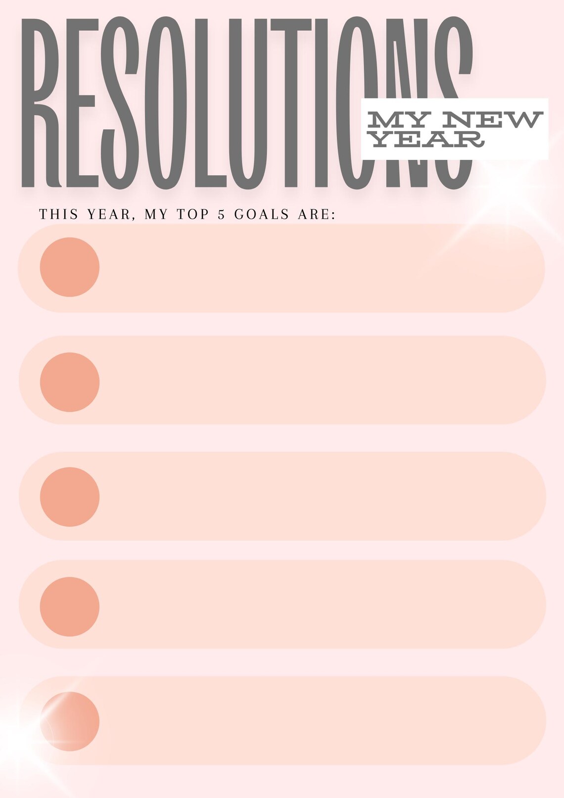 New Year’s Resolution Template 2025 | Printable Goal Planner | Vision ...