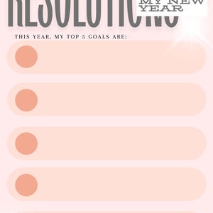 New Year’s Resolution Template 2025 | Printable Goal Planner | Vision ...