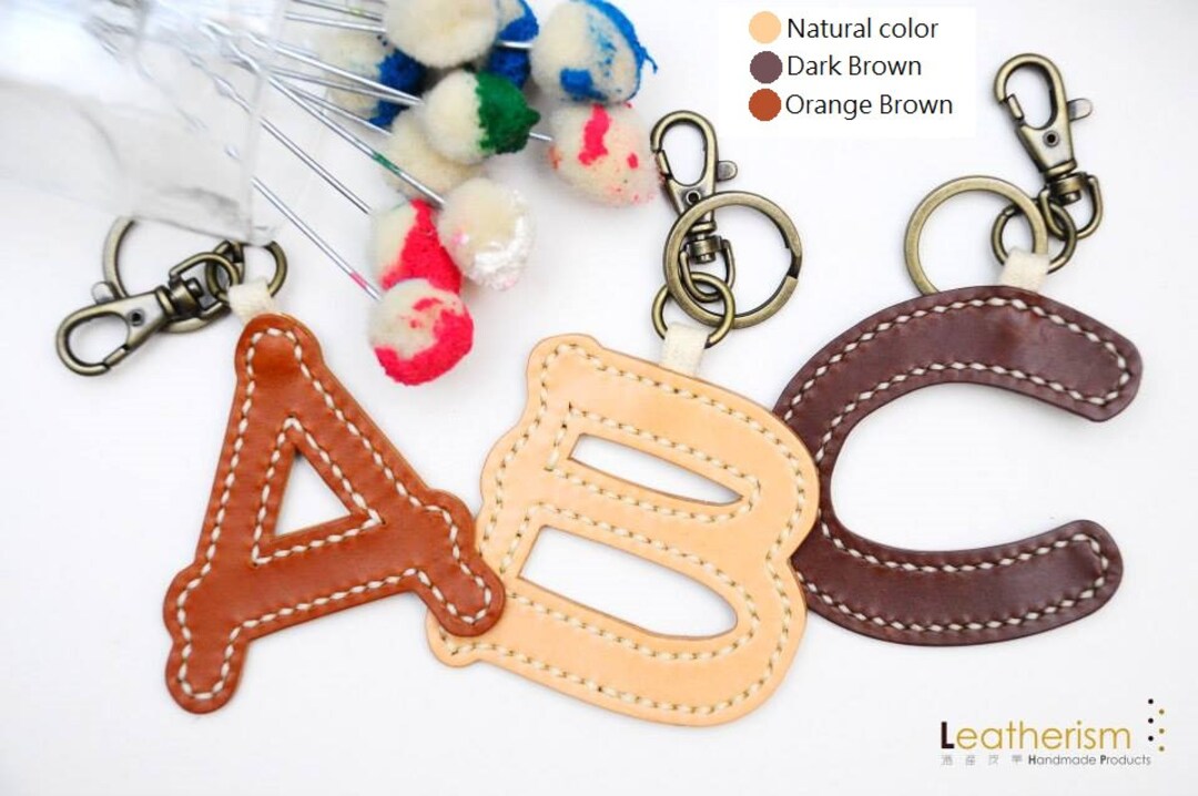 Leatherism Dap-dap-sew Genuine Leather Alphabet A-N Capital Letter ...