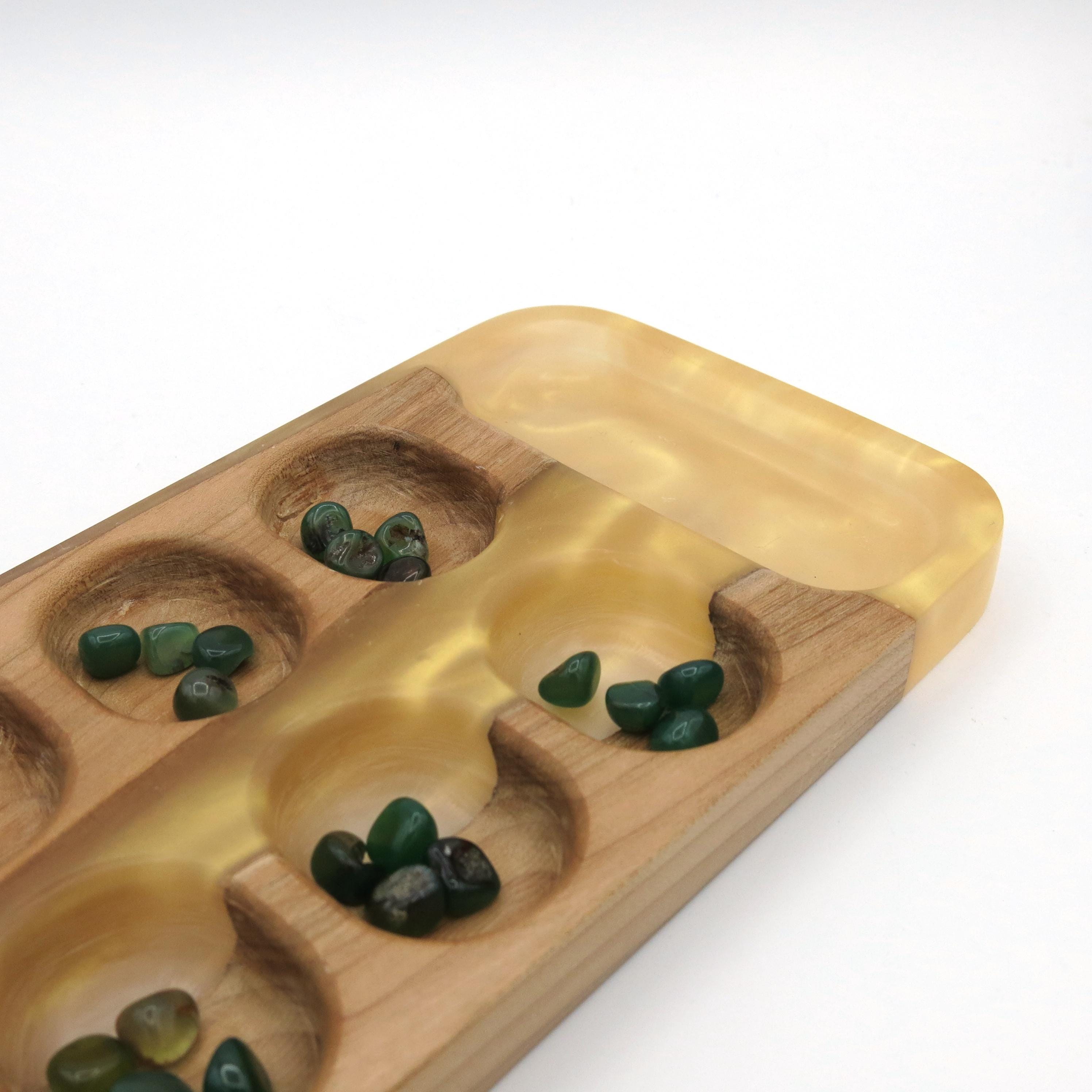 Wooden Custom Epoxy Mancala Board Game Set | CNC Cut Hand Finished ...