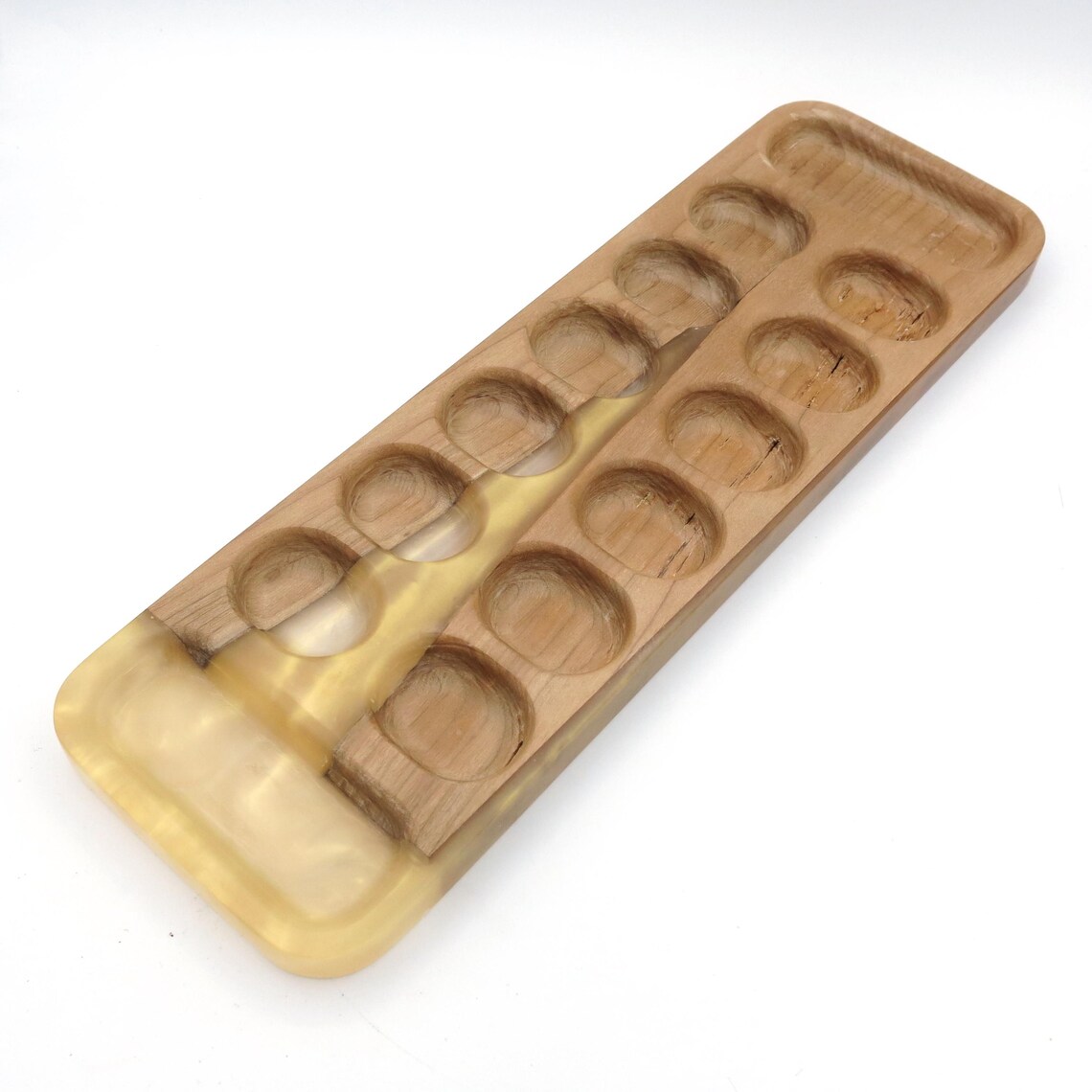 Wooden Custom Epoxy Mancala Board Game Set | CNC Cut Hand Finished ...