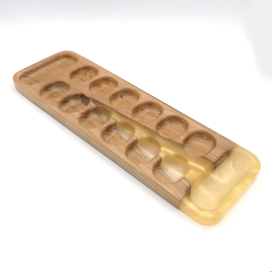 Wooden Custom Epoxy Mancala Board Game Set | CNC Cut Hand Finished ...