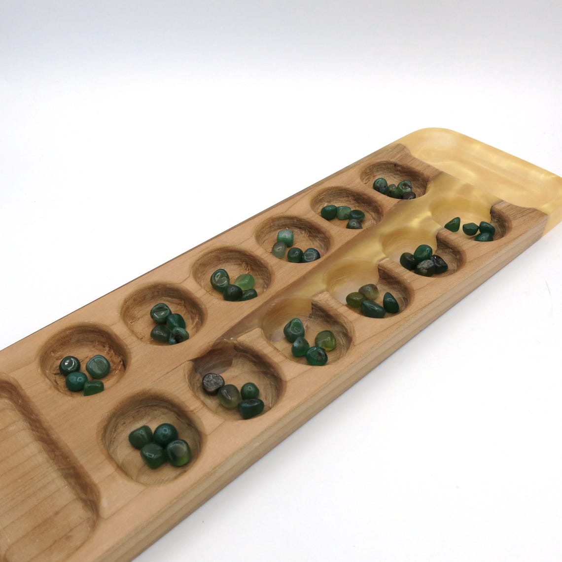 Wooden Custom Epoxy Mancala Board Game Set | CNC Cut Hand Finished ...