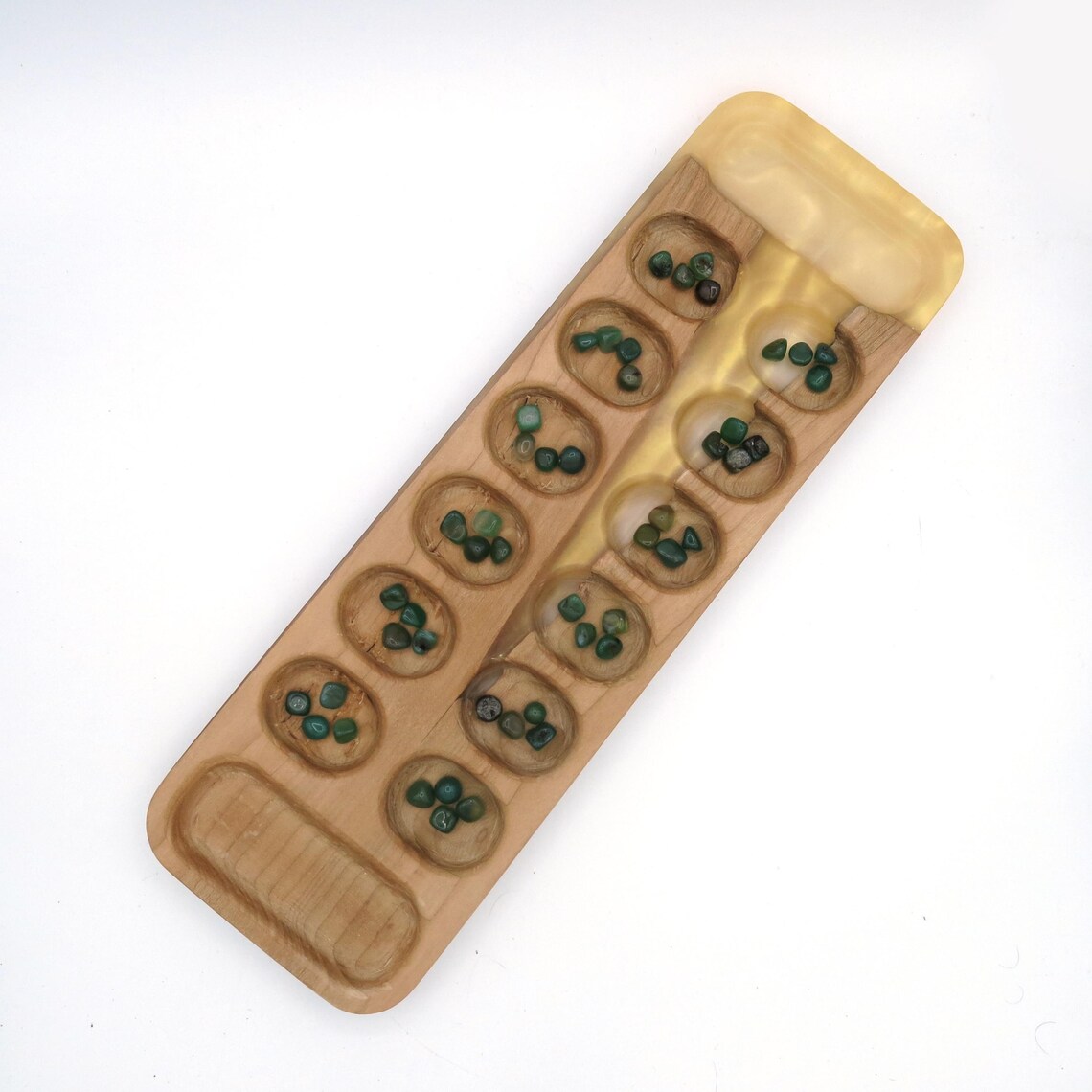 Wooden Custom Epoxy Mancala Board Game Set | CNC Cut Hand Finished ...