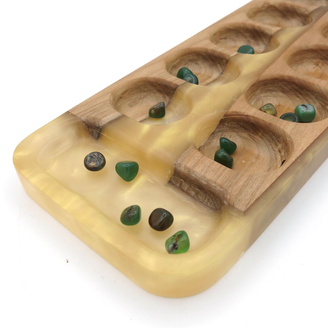Wooden Custom Epoxy Mancala Board Game Set | CNC Cut Hand Finished ...
