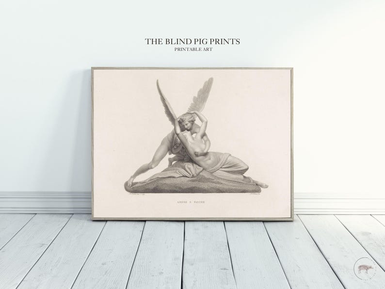 Cupid and Psyche Print | Hellenic Art Print | Vintage Art | Greek ...
