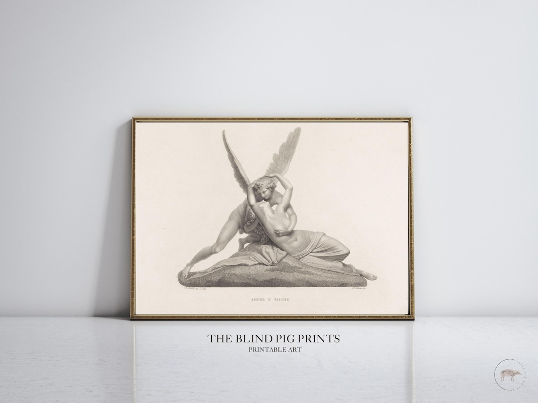 Cupid and Psyche Print | Hellenic Art Print | Vintage Art | Greek ...