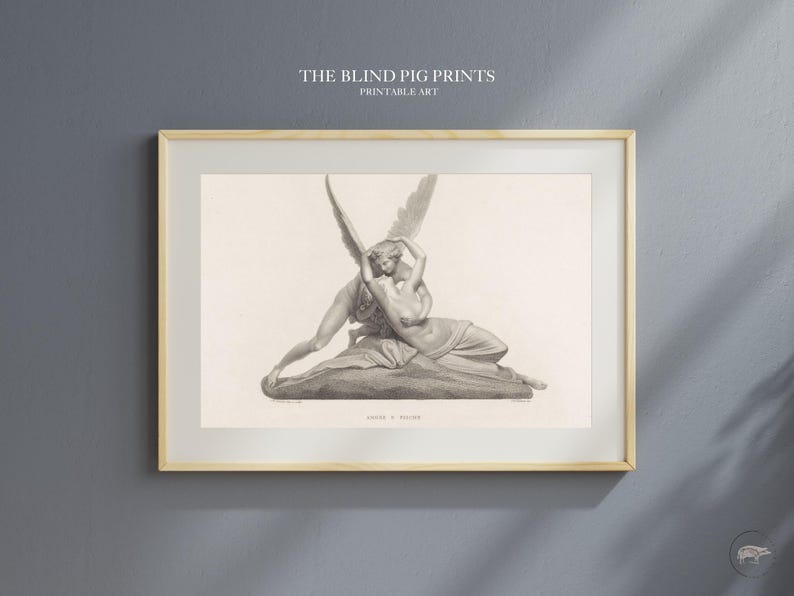 Cupid and Psyche Print | Hellenic Art Print | Vintage Art | Greek ...