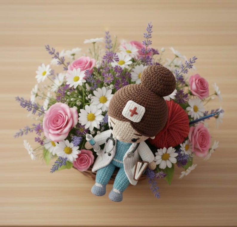 Handmade Crochet Nurse Doll Pattern: Amigurumi Gift (digital Download ...