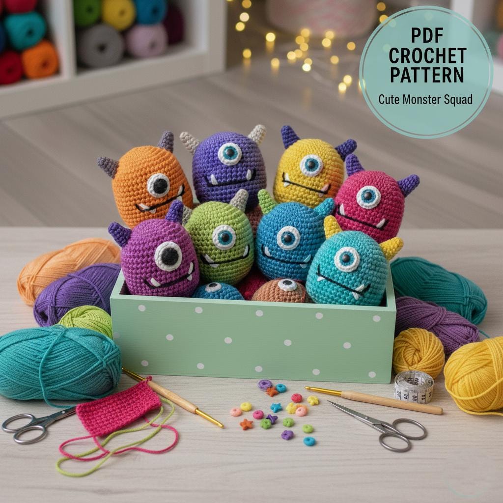 Pocket Monster Crochet Keychain: Amigurumi Plush Key Holder (digital ...