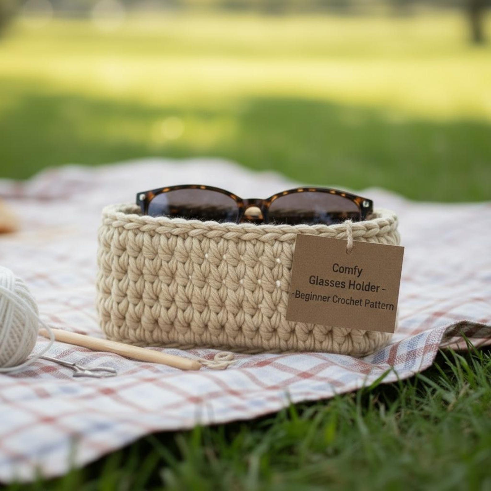 Crochet Glasses Holder Tray Pattern – DIY Eyeglass Case (digital ...